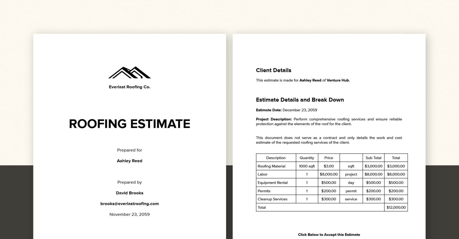 Free Roofing Estimate Templates You Can Use Today