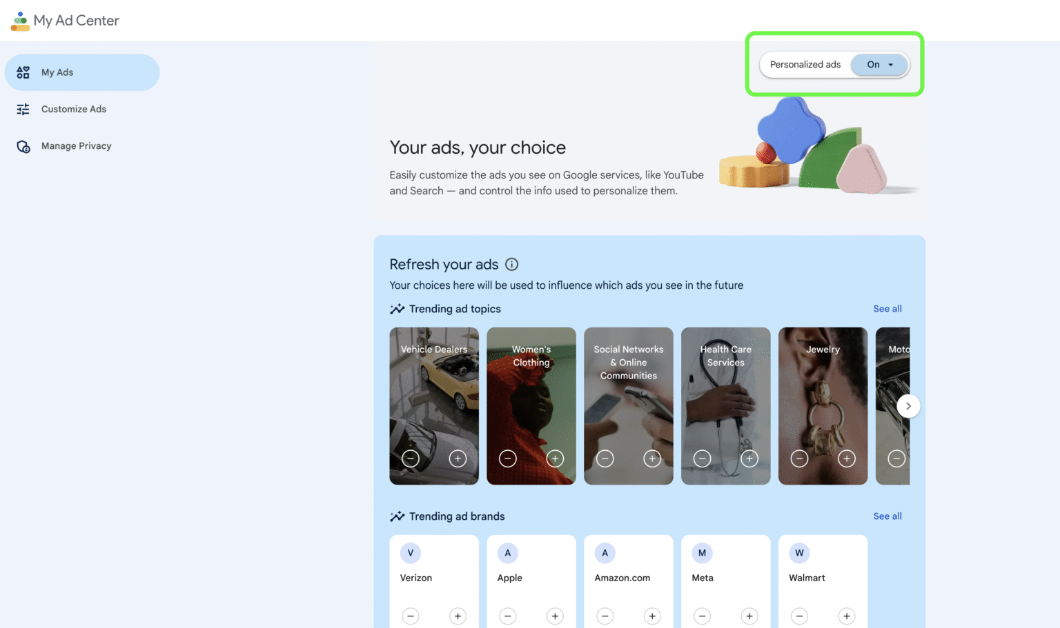 Google AdSettings (Now My Ad Center): Manage Your Ads