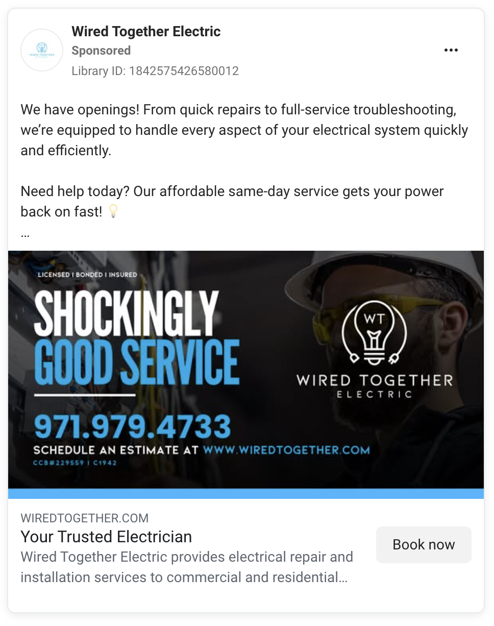 5 Electrician Facebook Ads That Actually Work (And Why)